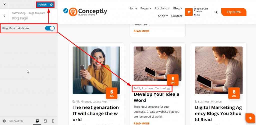 Blog Page Setup in Page Template – Help – Nayra Themes
