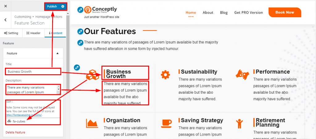 Feature Section Setup in Conceptly Lite? – Help – Nayra Themes