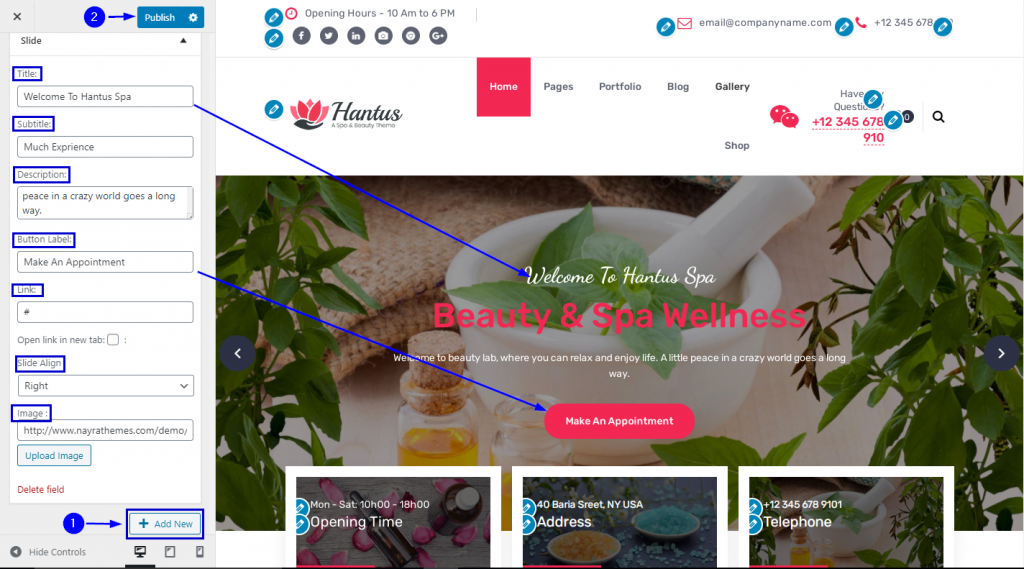 Slider Section Setup in Frontpage Sections – Help – Nayra Themes