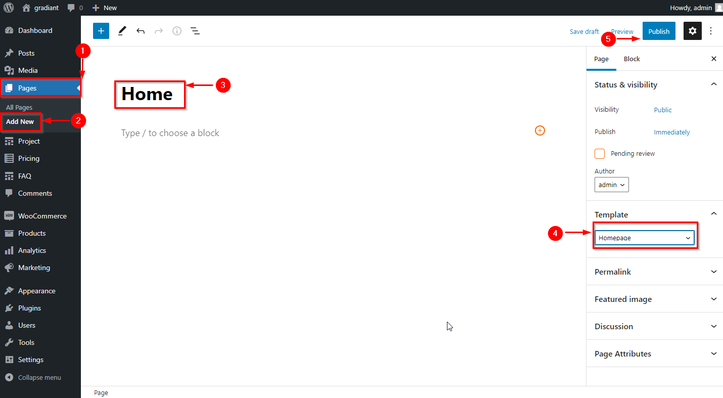 Create A Home Page Template Assign On Frontpage Help Nayra Themes