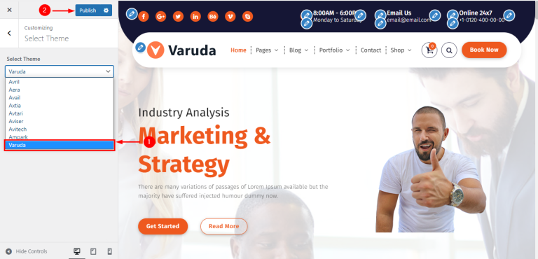 How To Select Varuda Theme Help Nayra Themes