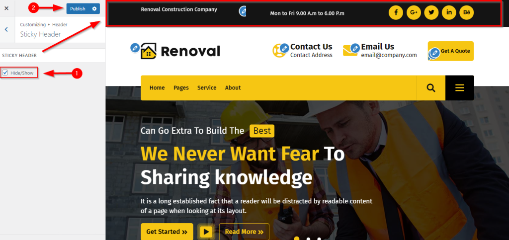 How to Setup Header Section? – Help – Nayra Themes
